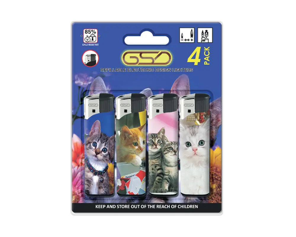 GSD LIGHTERS PACK ELECTRONIC CATS 4’S – 12PK – CLYDE IMPORTERS ...